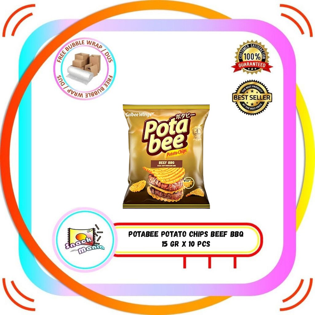 Jual Potabee Potato Chips BEEF BBQ 15 gr x 10 pcs Renceng Keripik ...