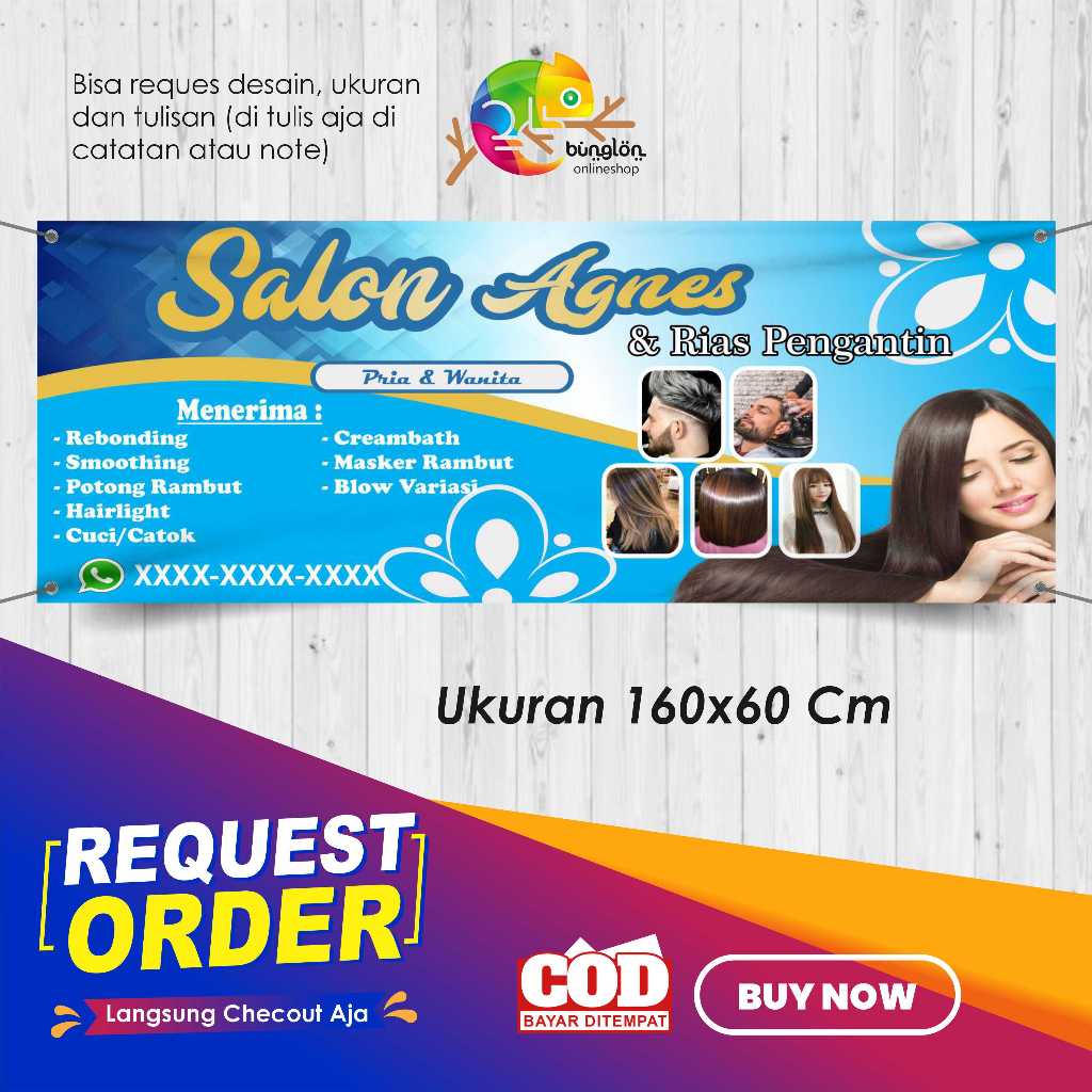 Jual Spanduk Banner 160x60 Salon dan Rias Pengantin Custom Desain ...