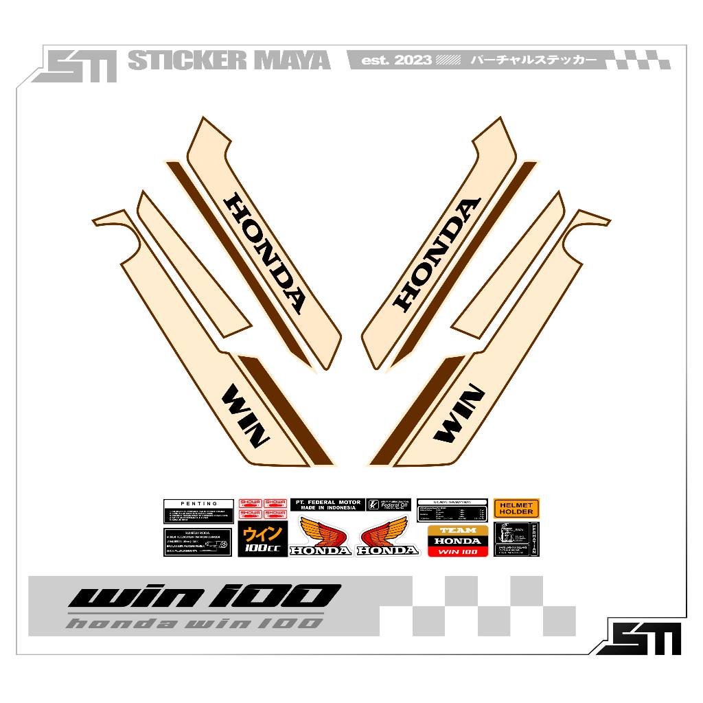 Jual Striping Honda Win 100 Original MOTIF 1 Traill Treill Trill Japan Jepang Custom Racing 1984 ...