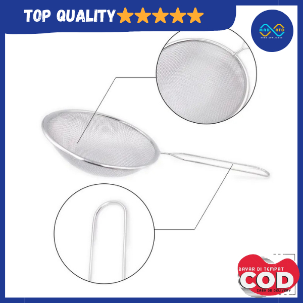 Jual Saringan Ayakan Tepung Halus Minyak Gorengan Gagang Stainless ...