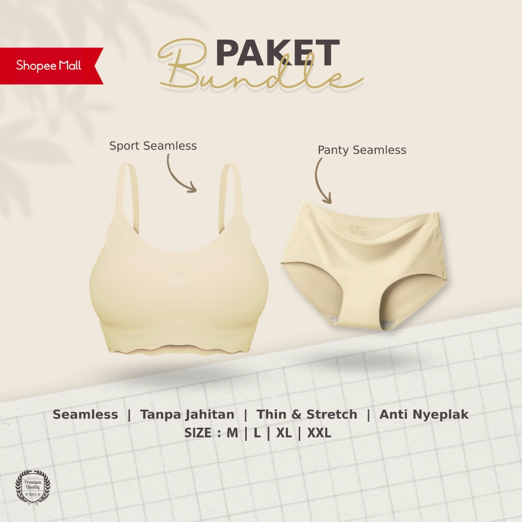Jual YouHave EXCLUSIVE Paket Bundle Seamless Bra Panty Seamless Premium ...