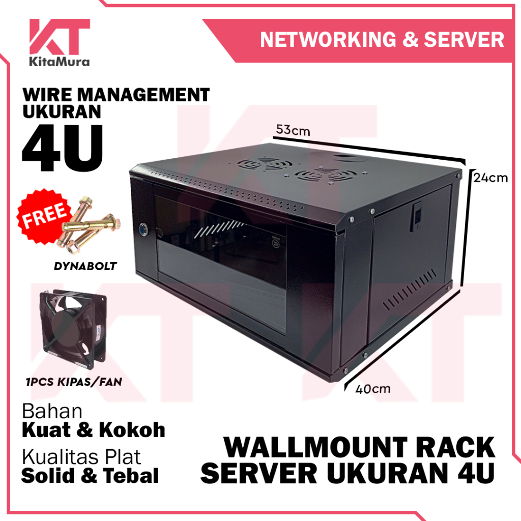 Jual Wallmount Rack 4U, Rak Server Single Door 4U K&K | Shopee Indonesia