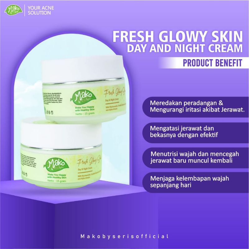 Jual Mako by Seris Moisturizer Fresh Glowy Skin Day & Night Cream ...
