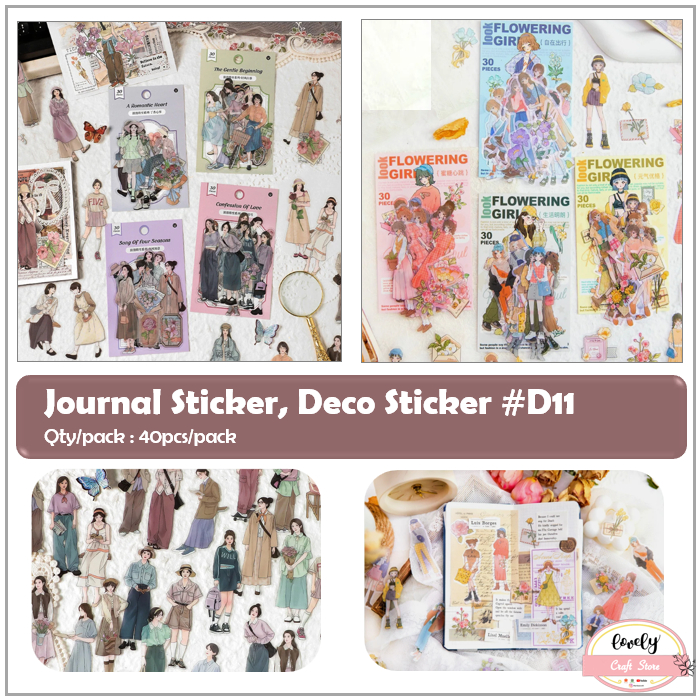 Jual LovelyCraftStore | D11 Deco Sticker Pack Aesthetic Girls ...