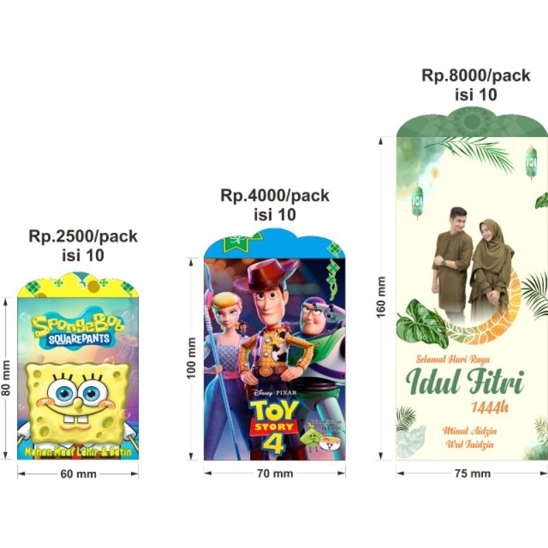 Jual amplop lebaran custom 1 pack isi 10 pcs | Shopee Indonesia