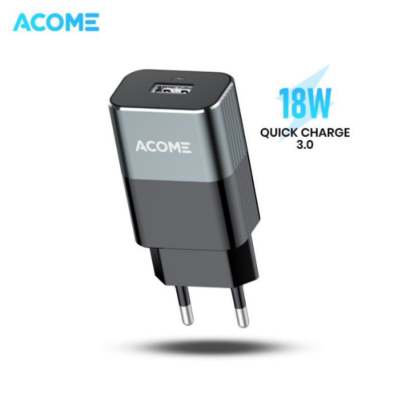 Jual ACOME Charger Single USB QC3.0 18W Fast Charging Garansi 12 Bulan AC01 | Shopee Indonesia