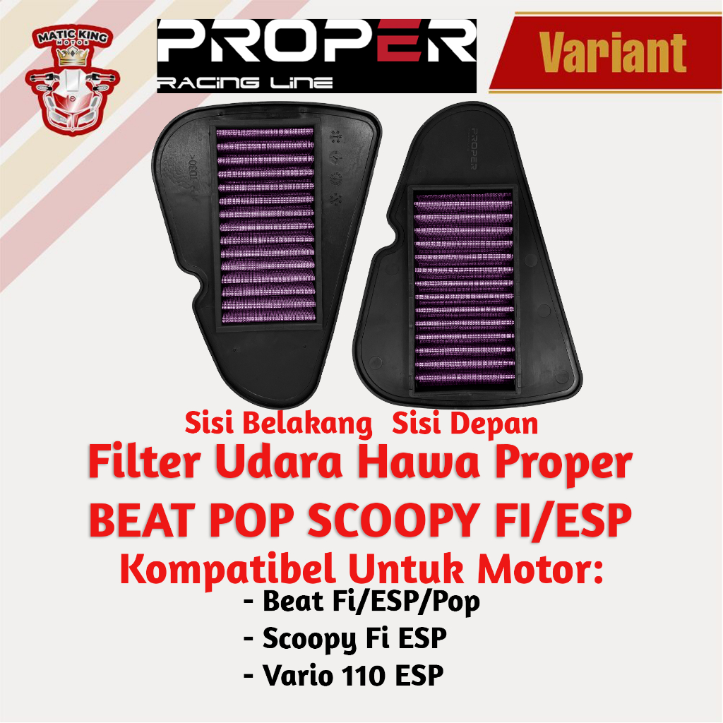 Jual Filter Saringan Udara Hawa Honda Beat Scoopy Karburator KVY PROPER ...