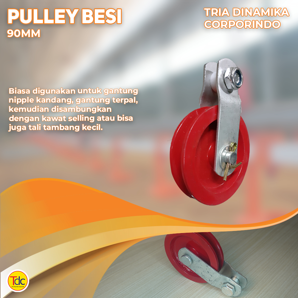 Jual Pulley 90mm Besi/Puley/Tirai/Terpal/Pulley Puli Puley Kerekan ...