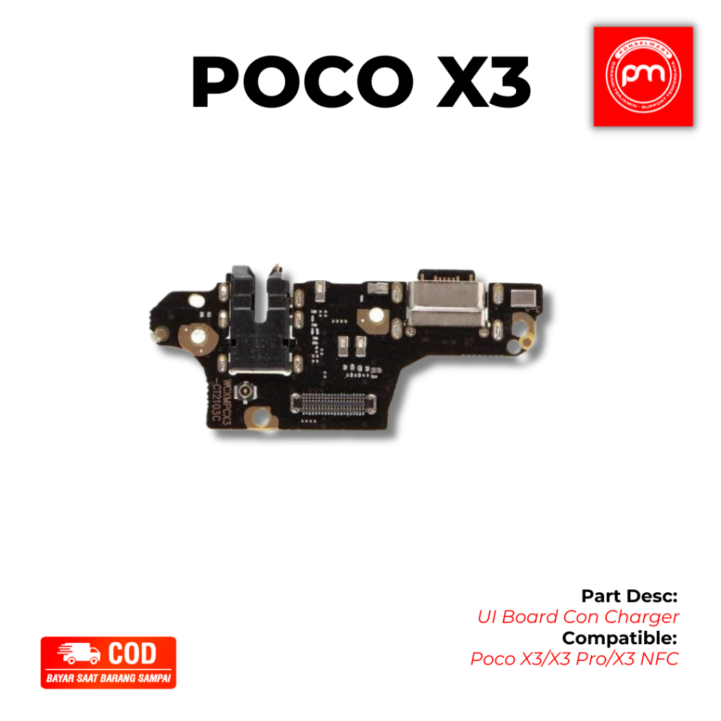 Jual UI Board Konektor Cas Xiaomi Poco X3 Connector Charger X3 NFC Papan Concas X3 Pro | Shopee ...