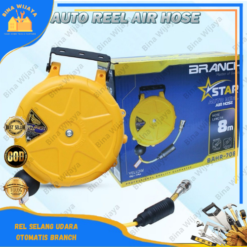 Jual ROL SELANG UDARA OTOMATIS 8M BRANCH AUTO REEL AIR HOSE SELANG ROL ...