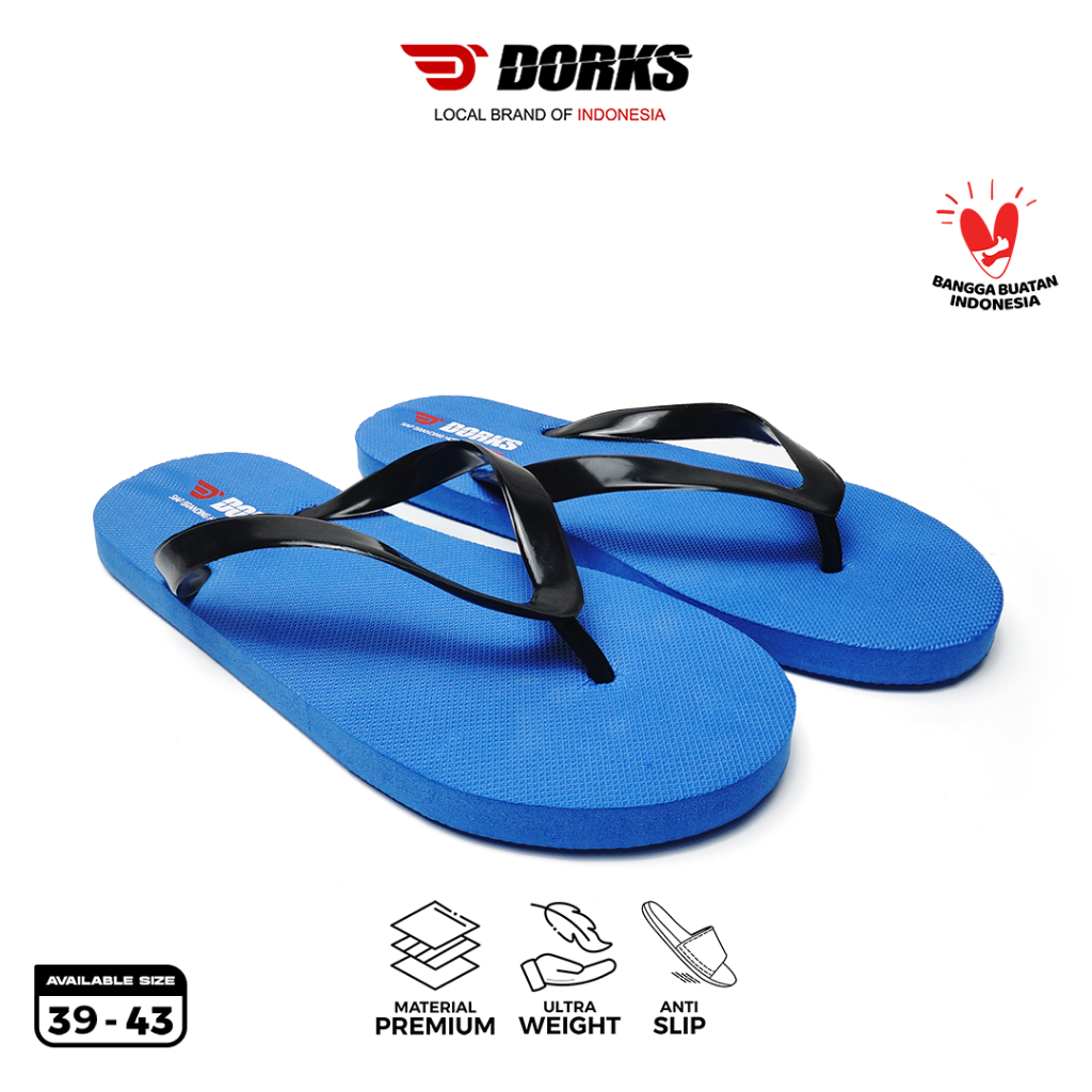 Jual Dorks - Sandal Jepit Biru Sandal Jepit| Sandal Slipper | Sandal ...