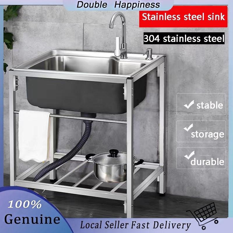 Jual Model baru Kitchen stainless steel sink, single sink with bracket ...