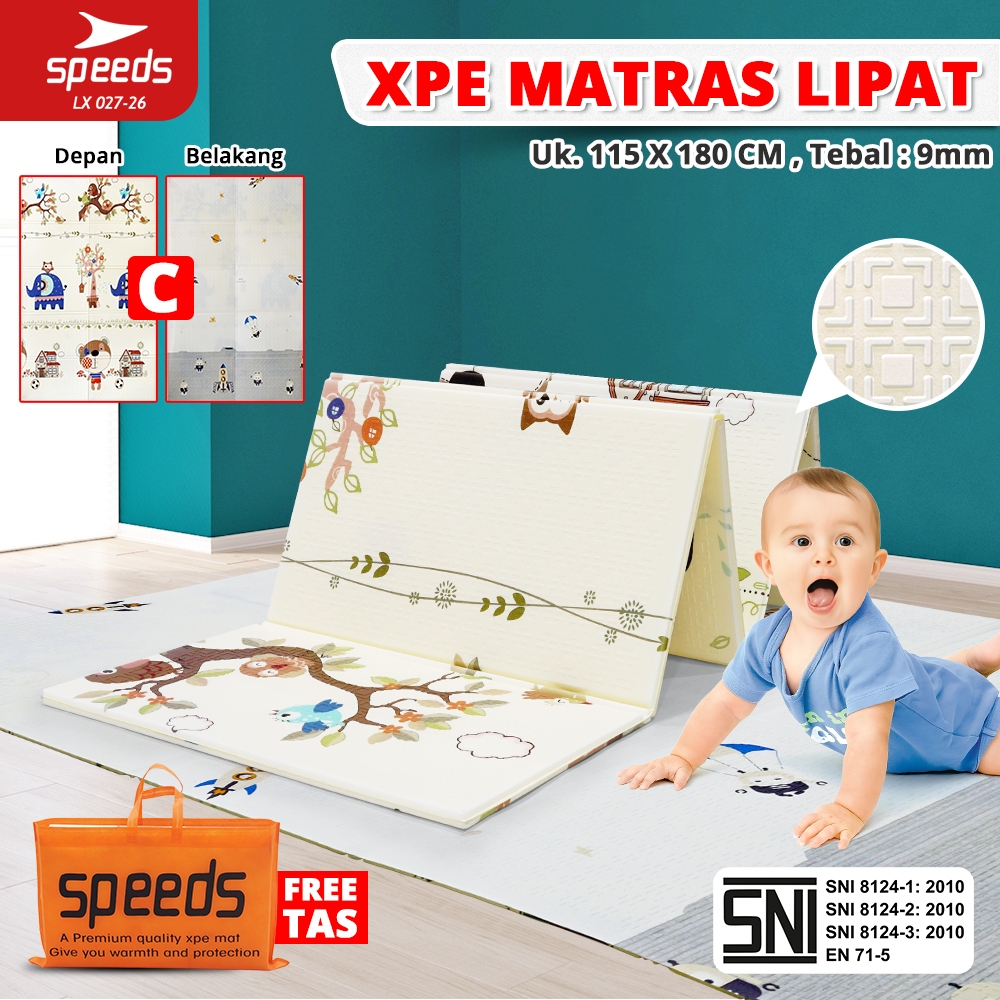 Jual SPEEDS SNI Playmate Bayi Karpet Lipat Playmat Bayi 115x180cm 9mm ...