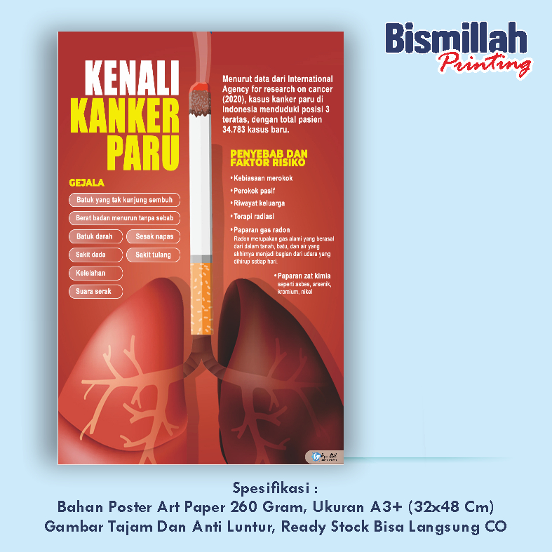 Jual Poster Kesehatan Kenali Kanker Paru | Shopee Indonesia