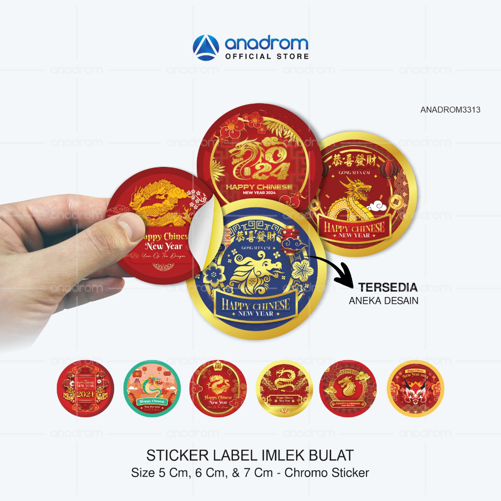 Jual Sticker Label Imlek Bulat I Sticker Toples Kue Imlek I Sticker ...