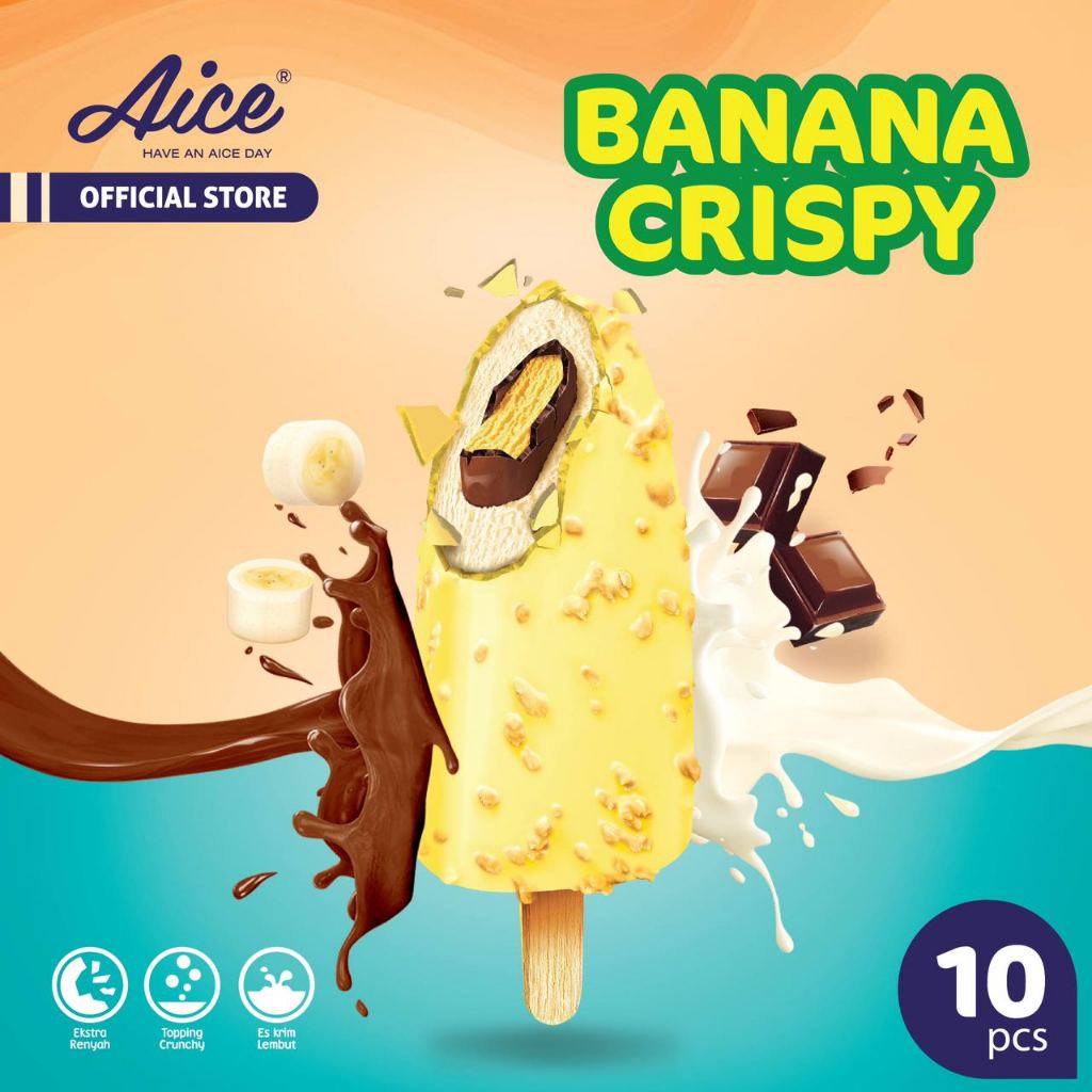 Jual Aice Ice Cream Banana Crispy 10pcs Es Krim Rasa Pisang | Shopee ...