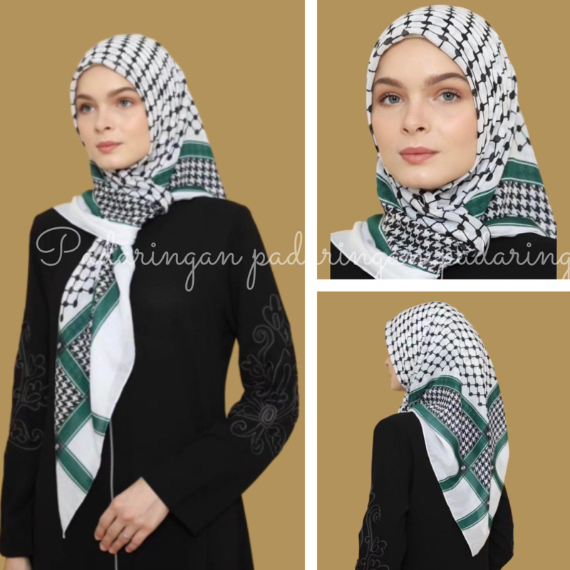 Jual hijab segi empat Palestina motif sorban | jilban Palestina ...
