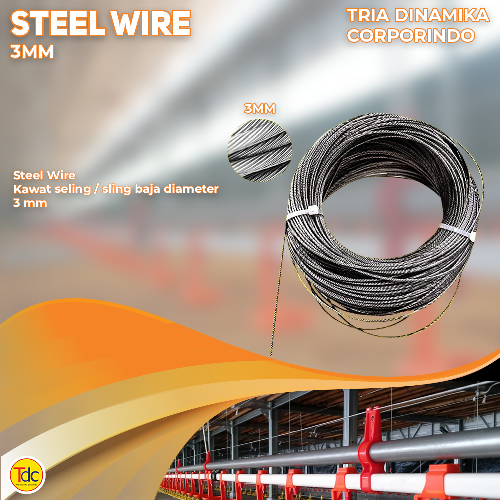 Jual Tali Kawat Baja/Kabel Seling/Wire/Sling Baja 3 MM/Kawat Seling ...