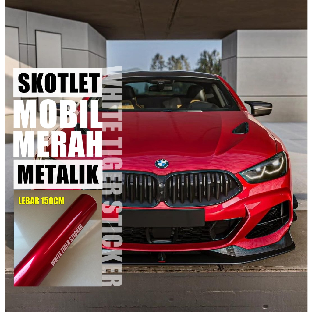 Jual SLOTLET STIKER MOTOR MOBIL MERAH METALIK LEBAR 150CM SCOTLITE ...