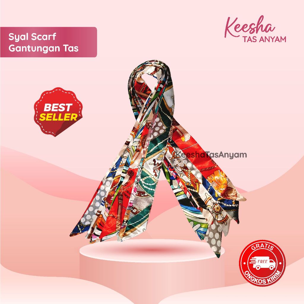 Jual Syal Scarf Ikat Gantungan Tas Aksesoris Kekinian Retro Korean ...
