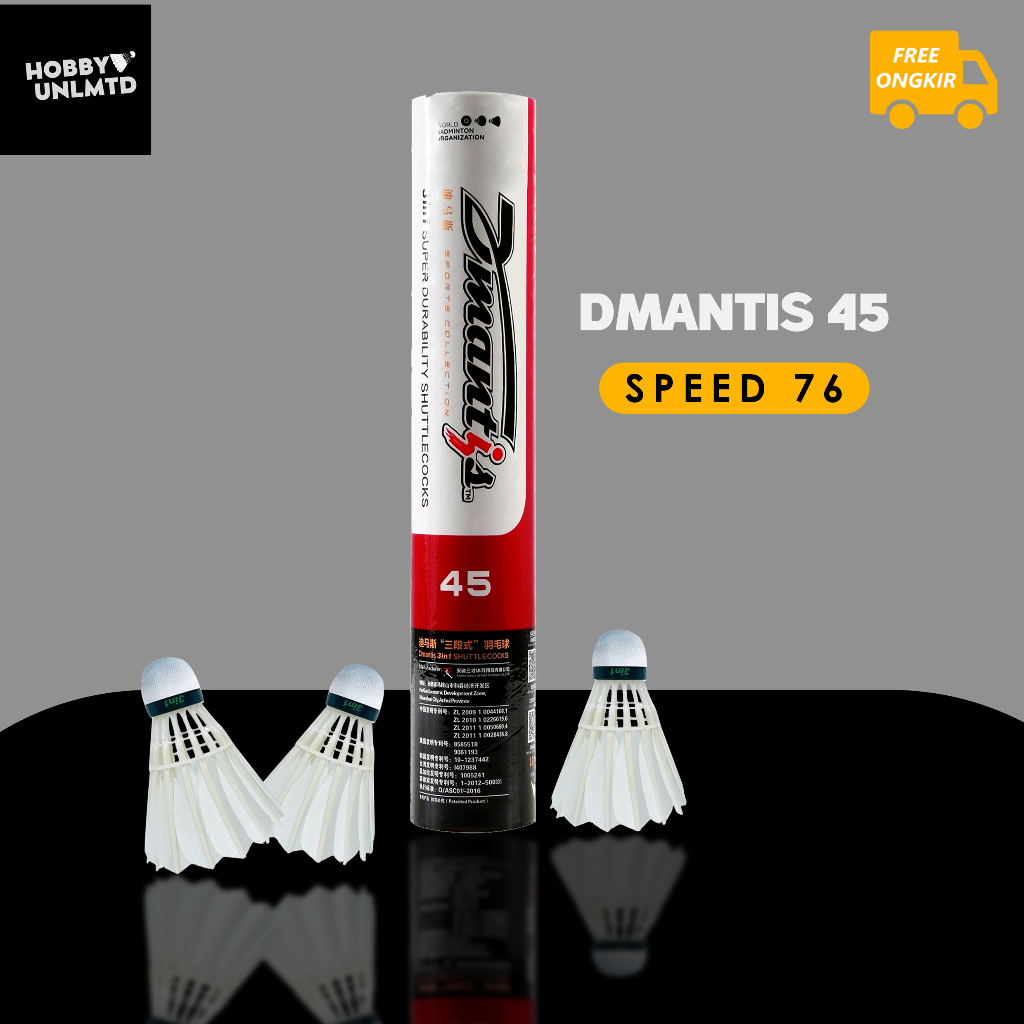 Jual Dmantis D45 Shuttlecock 3 in 1 (SPEED 76) badminton bukan indokock ...