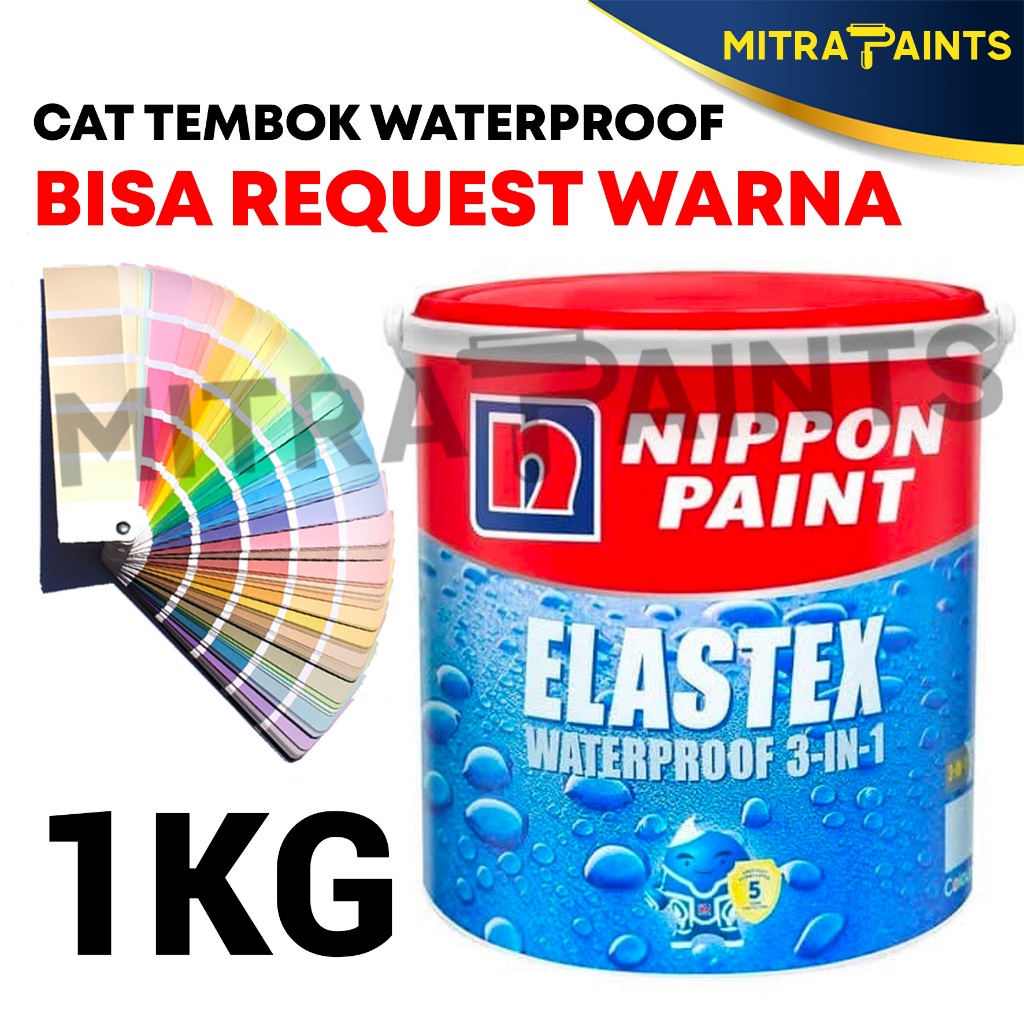 Jual [PART 1] CAT TEMBOK WATERPROOF ELASTEX NIPPON PAINT 1 KG / BISA REQUEST CUSTOM WARNA ...