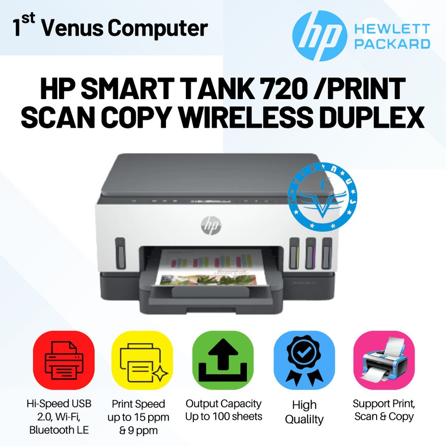 Jual HP Smart Tank 720 /Print Scan Copy Wireless Duplex | Shopee Indonesia