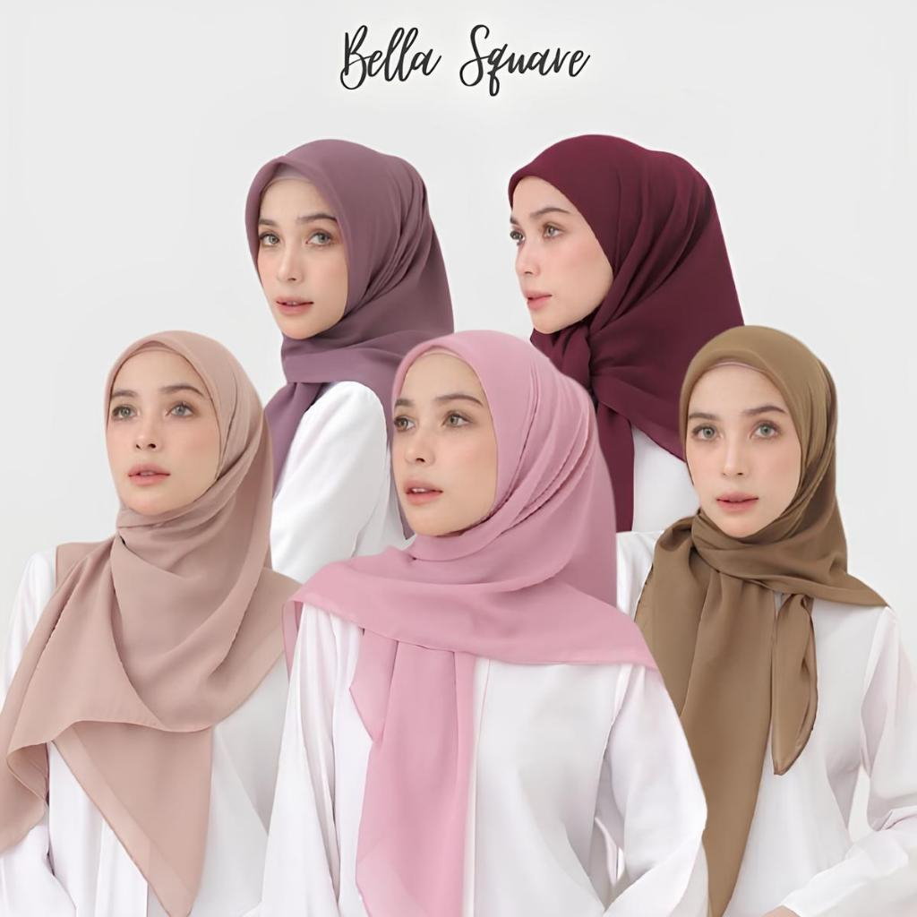 Jual Hijab Bella Square Segi Empat BEST SELLER Warna Terlengkap ...