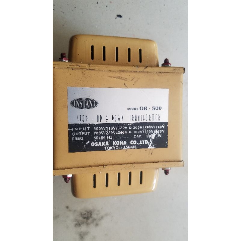 Jual BARU trafo step up dan step down 500W Japan Asli Osaka Koha Ltd ...
