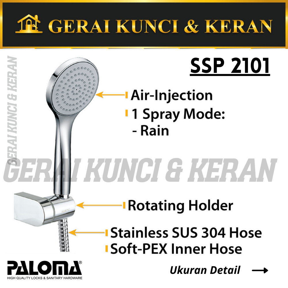 Jual PALOMA SSP 2101 Shower Set Handshower Mandi Hand Head Kepala Air Paket | Shopee Indonesia
