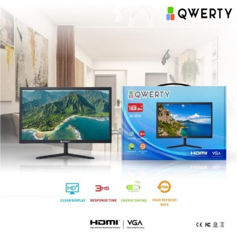Jual MONITOR LED QWERTY 19" Flat IPS 768p 75Hz | Shopee Indonesia