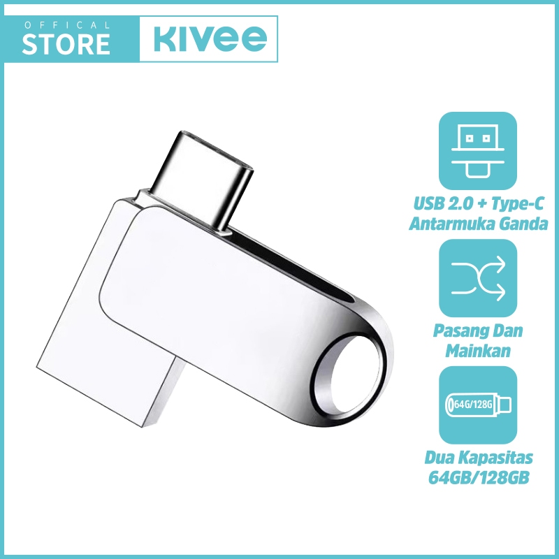 Jual KIVEE Flashdisk musik mobil metal OTG Type C 64G/128GB UK26 High-Speed Reading | Shopee ...