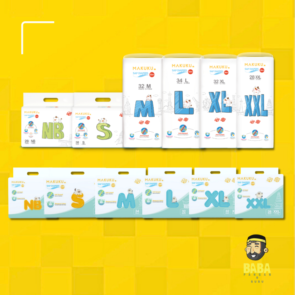Jual Makuku SAP Diapers Slim Comfort+ NB/S/M/L/XL/XXL | Shopee Indonesia