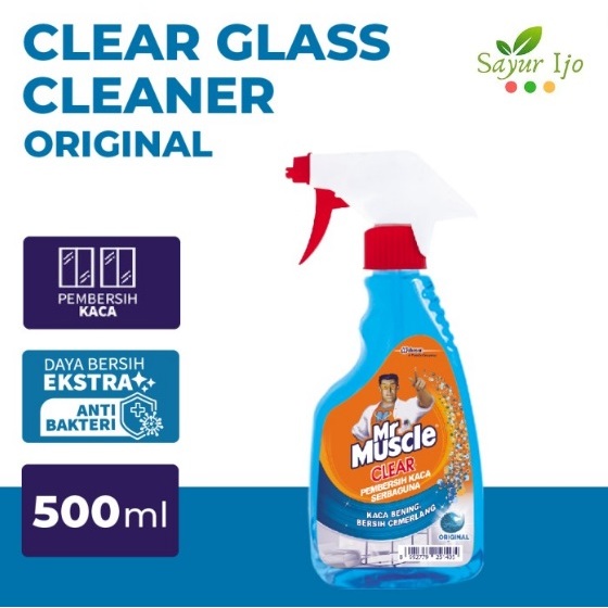Jual MR MUSCLE Glass Cleaner Liquid Blue 500 ML / Botol Sabun Pembersih ...