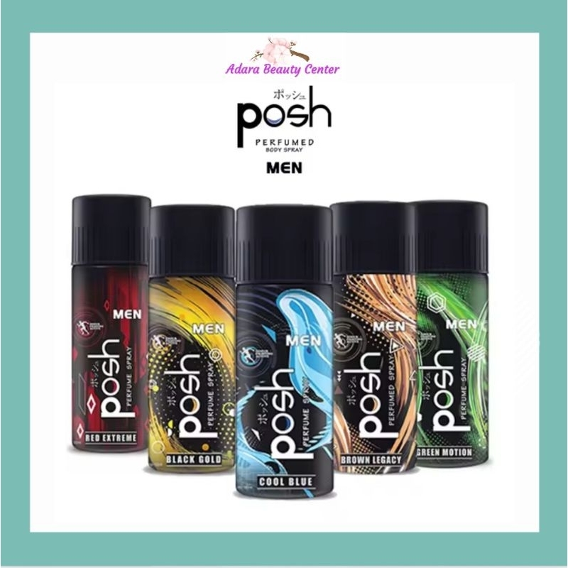 Jual POSH MEN parfum body spray 150 ml cool blue - green motion - red ...