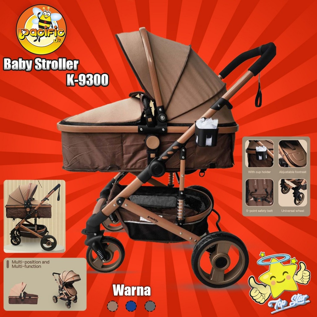 Jual BABY STROLLER PACIFIC K9300 2IN1//BABY STROLLER NEWBORN//KERETA ...