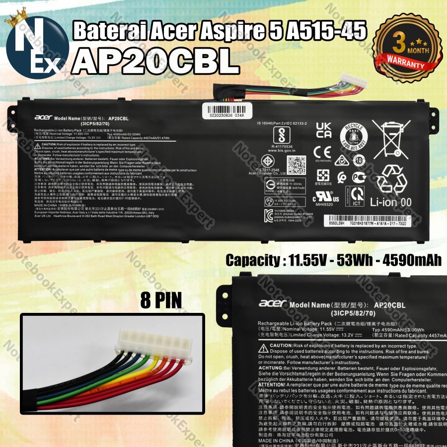 Jual Baterai Acer Aspire 5 A515-45 7 A715-42G Swift 3 SF314-511 AP20CBL ...