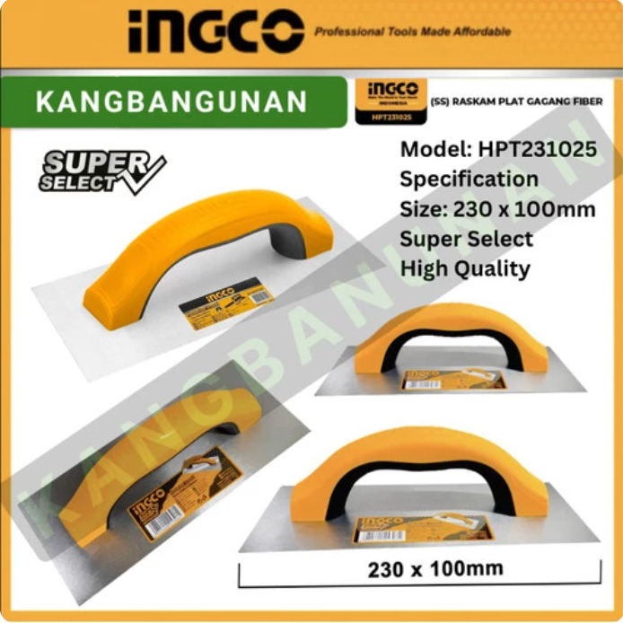 Jual Raskam Plat Gagang Fiber Plastering Cement Trowel INGCO HPT231025 ...