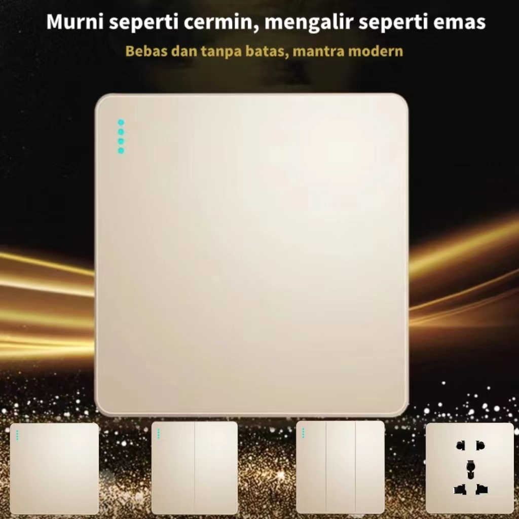 Jual Saklar / Sakelar Lampu Emas Gold Brushed 1/2/3 Gang Electrical ...
