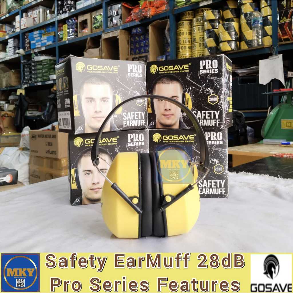 Jual Ear Muff Pro Earmuff 28db Kuning Pelindung Telinga Gosave ...