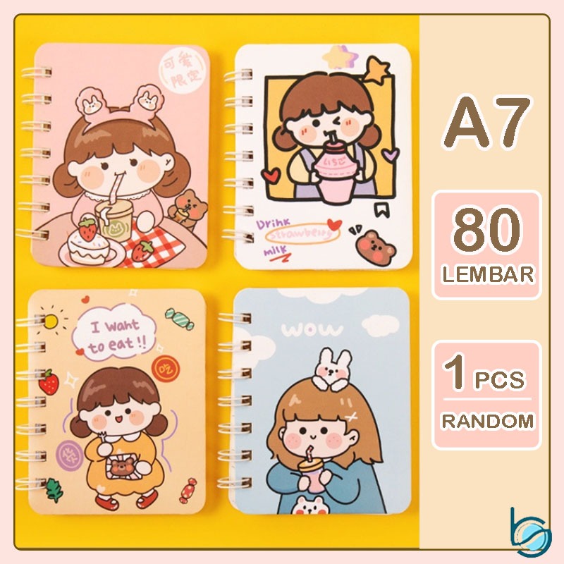 Jual Buku Catatan Kecil Ukuran A7/Mini Notebook A7 Motif Lucu Buku Notobook Ring - Best ...