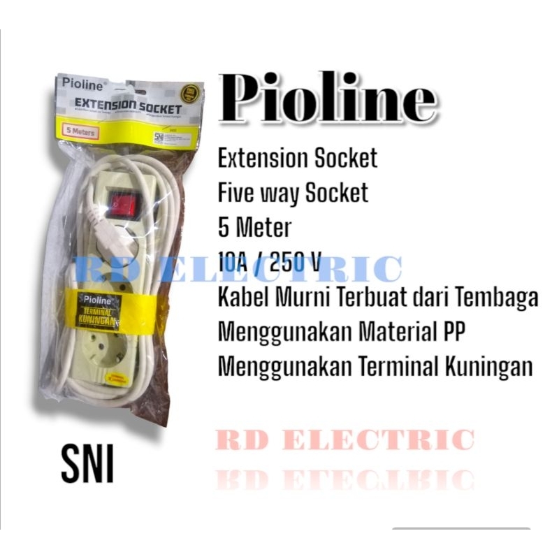 Jual Pioline/Extension Socket 5 Meter/Three-Way Socket/Terminal ...