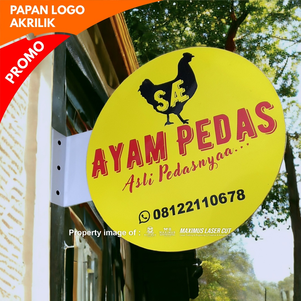 Jual PAPAN LOGO AKRILIK Outdoor/Indoor Nama Merk Brand Signage Logo ...