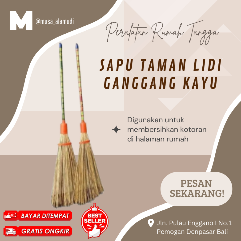 Jual Sapu Taman Halaman Lidi Aren Ganggang Kayu | Shopee Indonesia