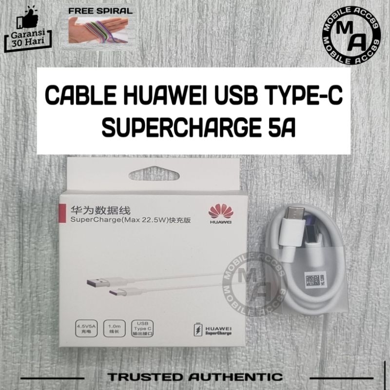 Jual Kabel Data Huawei USB Type C 5A Super Charger P30/p30 pro/P10/P10 ...