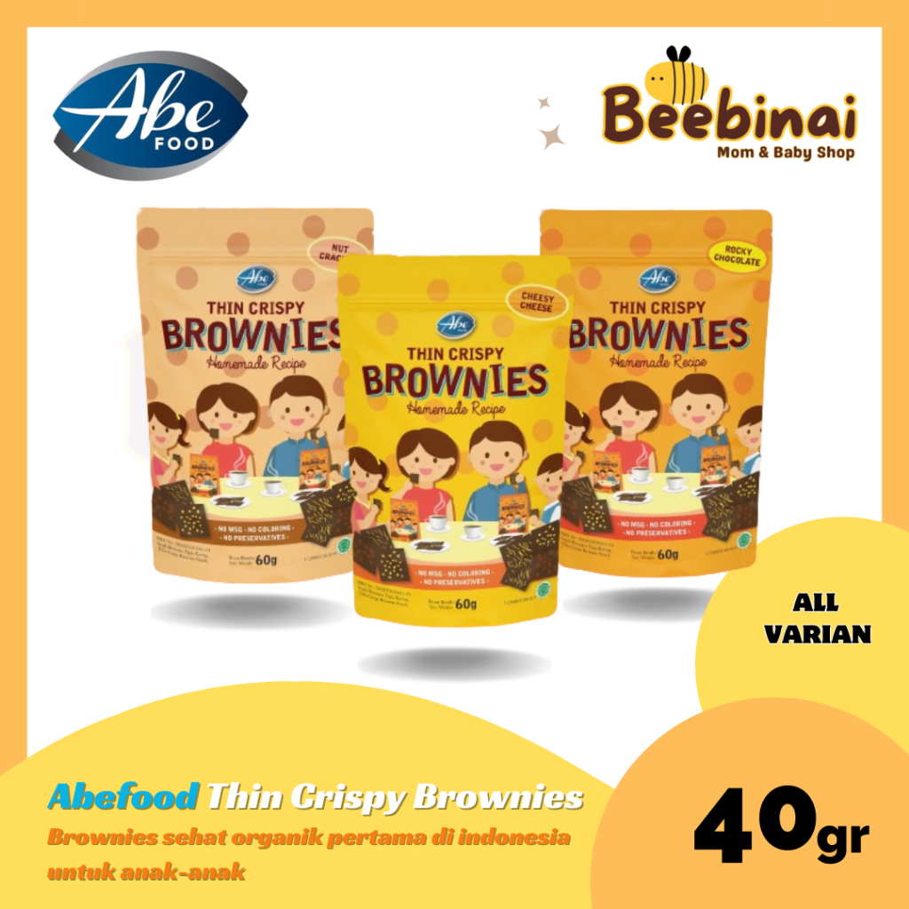 Jual Beebinai - Abe Food Thin Crispy Brownies/ Biskuit Anak Sehat ...