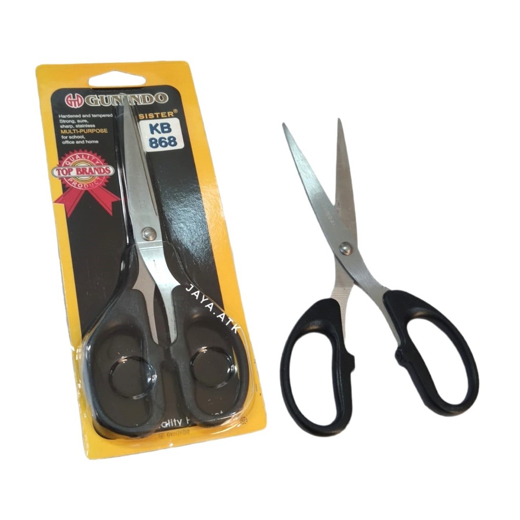 Jual GUNTING KERTAS SERBAGUNA KB-868 GUNINDO SCISSOR GAGANG HITAM ...