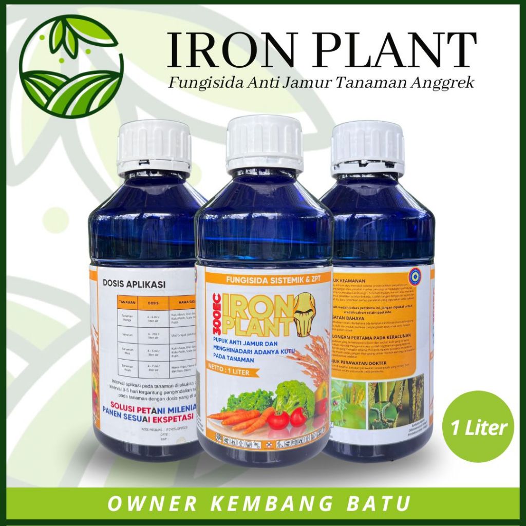 Jual Fungisida IRON PLANT 300 EC 1 Liter Mengatasi Hama Jamur Dan Cabuk ...
