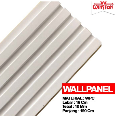 Jual KISI - KISI WPC / WALL PANEL PVC SOLID PUTIH WINSTON TEBAL 10 MM ...