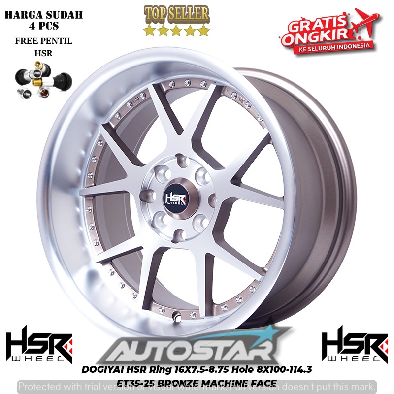 Jual VELG RACING CELONG MODEL DOGIYAI HSR R16 PCD 8X100-114-3 COCOK BUAT MOBIL BRIO FREED JAZJAZ ...